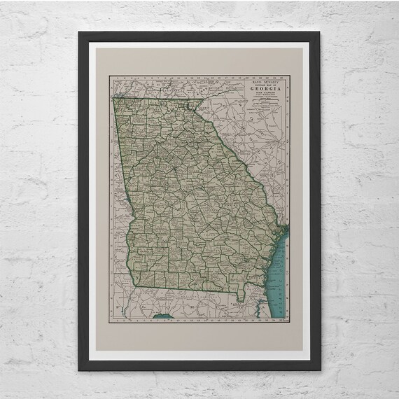 GEORGIA MAP PRINT Vintage Map of Georgia Old Map Print | Etsy