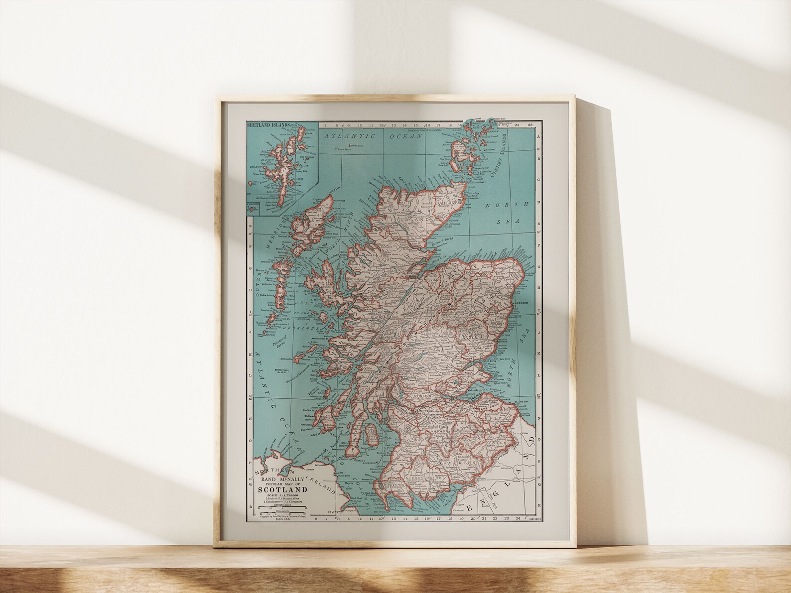 SCOTLAND MAP PRINT Vintage Map of Scotland Antique Map - Etsy