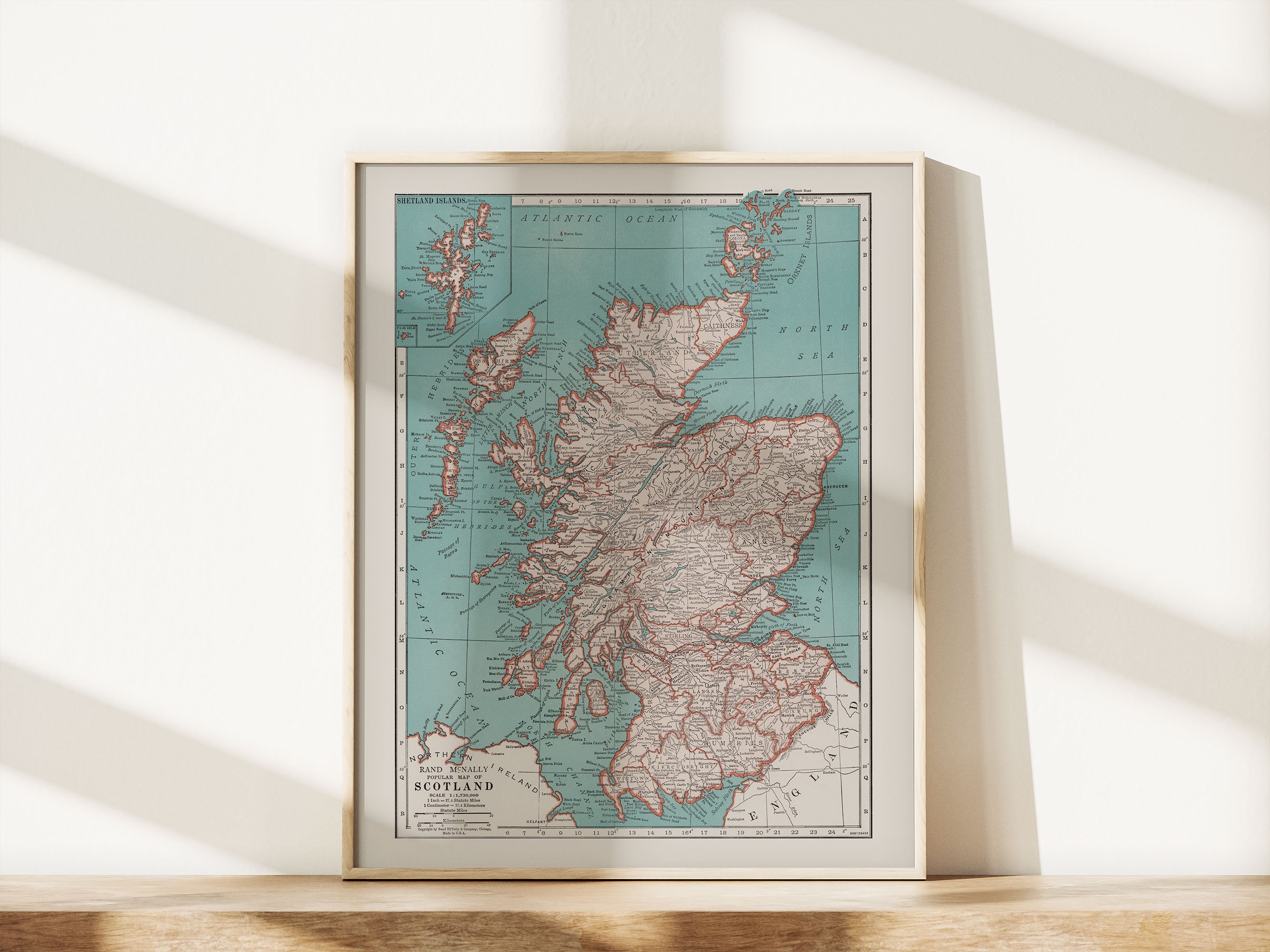 SCOTLAND MAP PRINT Vintage Map of Scotland Antique Map - Etsy