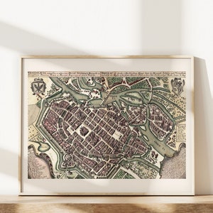 ANTIQUE WROCLAW MAP, Map of Wroclaw Poland, Historical Poland Map ...