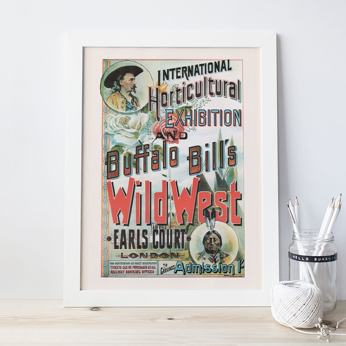 WILD WEST POSTER Buffalo Bill Print Horticultural | Etsy