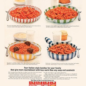 VINTAGE COOKING AD Retro Mid-century Italian Canned Pasta Ad | Etsy