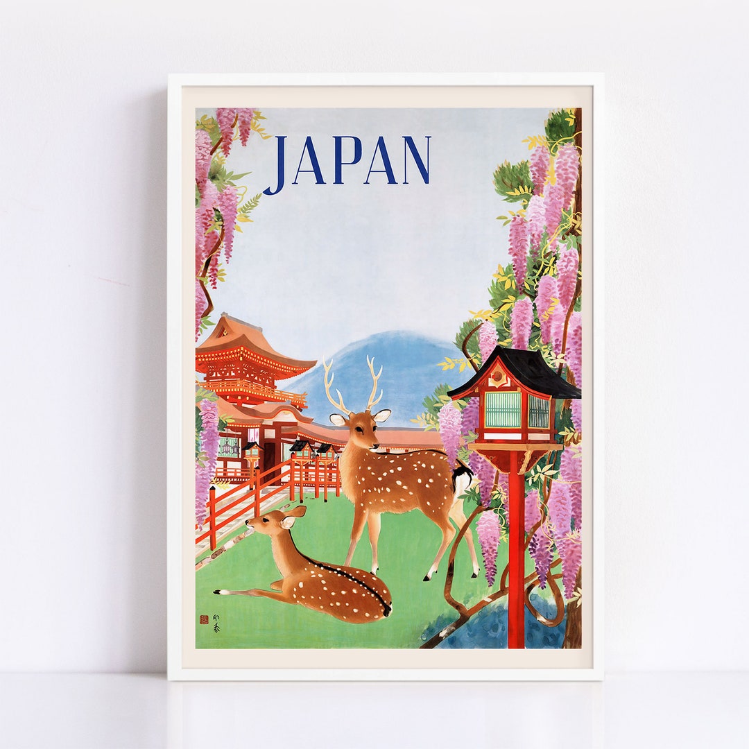 NARA TRAVEL POSTER, Japan Tourism Poster, Nara Deer Park Poster ...