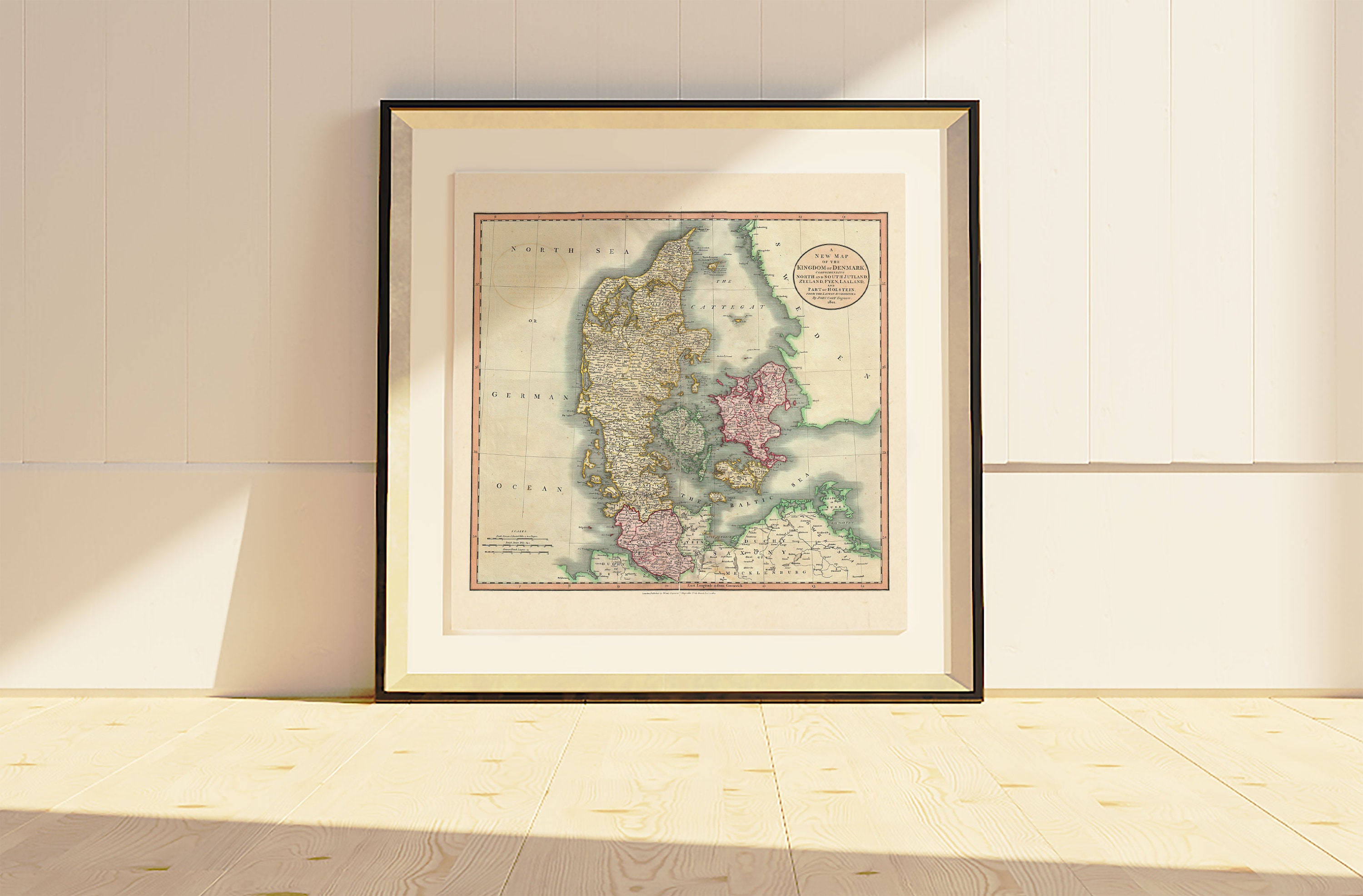 ANTIQUE MAP of DENMARK Antique Wall Art Denmark Map 1799 - Etsy
