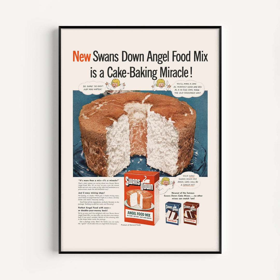 VINTAGE AD PRINT Angel Food Cake Poster Retro Print - Etsy