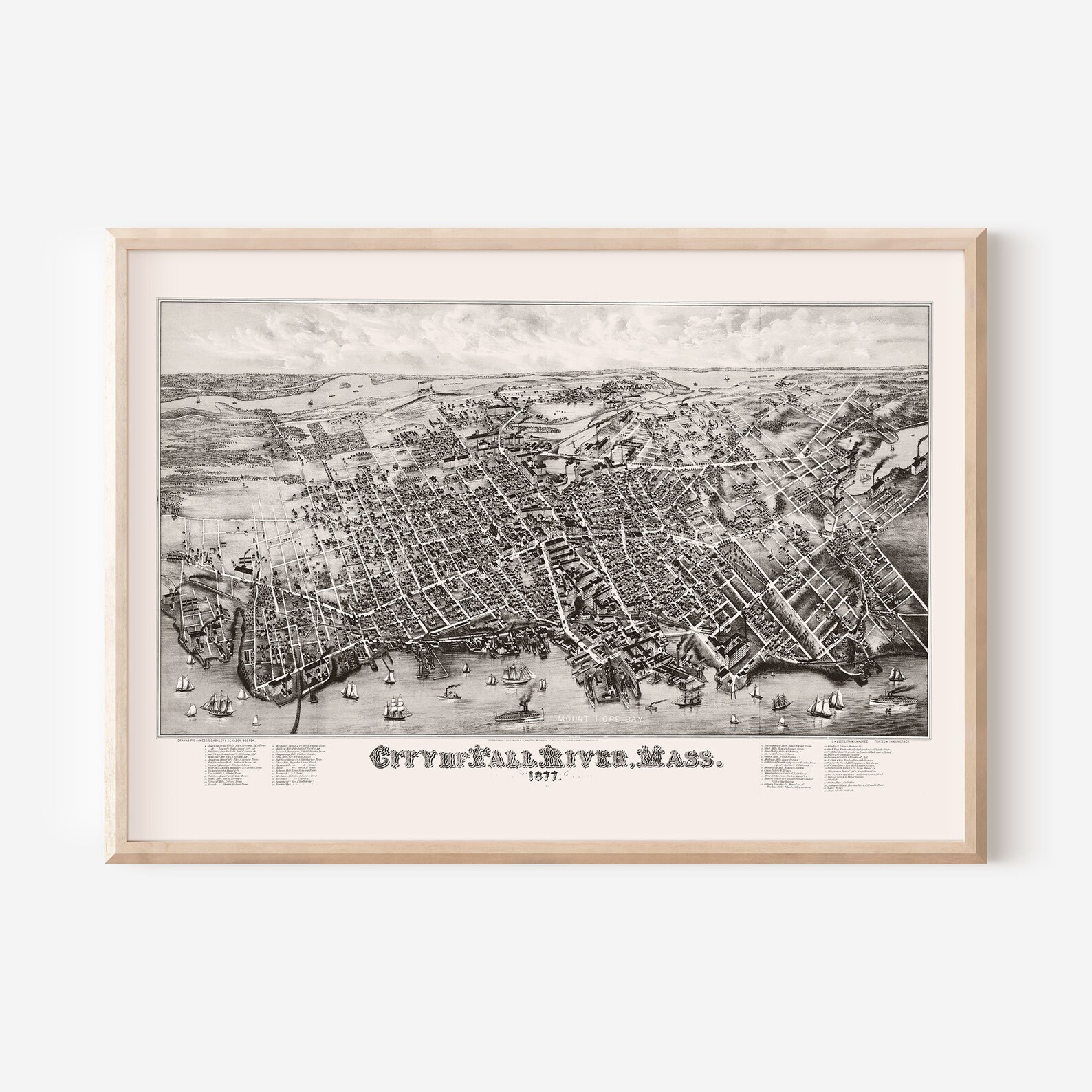 FALL RIVER MAP Antique Fall River Mass Map Antique Map - Etsy