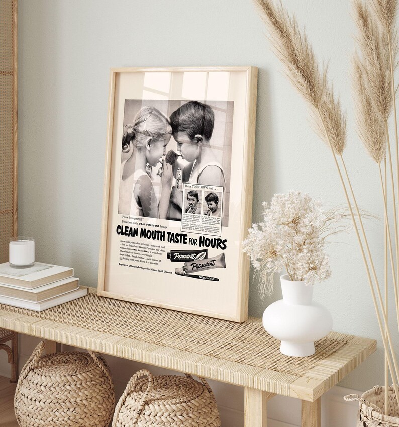 VINTAGE TOOTHPASTE PRINT, Retro Toothpaste Poster, Retro Print ...
