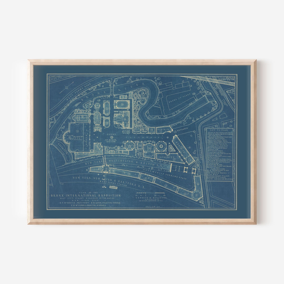 BRONX INTERNATIONAL EXPOSITION, Map of the Bronx, New York City Wall ...