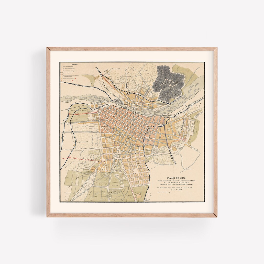VINTAGE LIMA MAP, Retro Map of Lima Map Print, Minimalist Lima Map ...