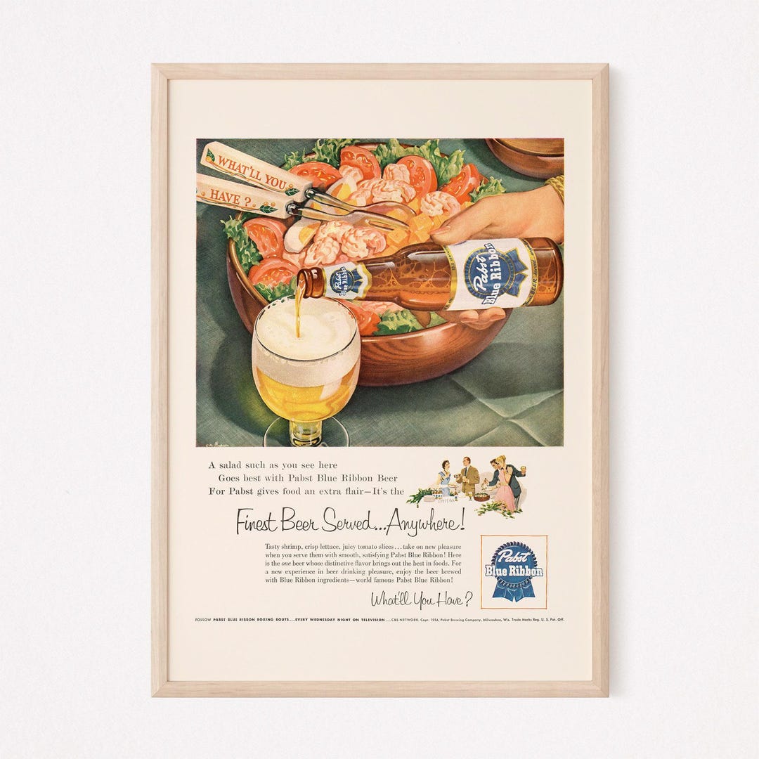 REFRESHING BEER AD, Retro Beer Ad, Bar Poster, Beer Poster, Hipster ...