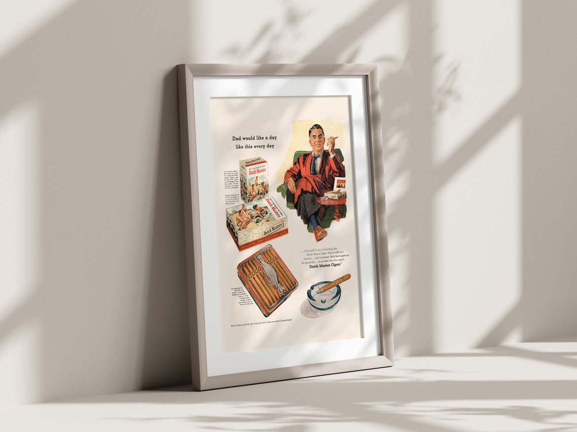 VINTAGE CIGAR AD Retro Cigar Advertisement Mid-century Ad - Etsy