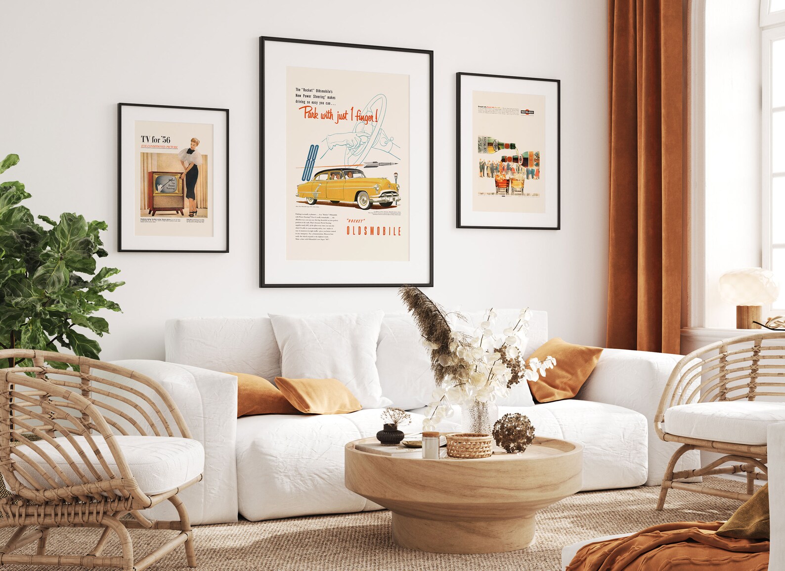 NOSTALGIC CAR POSTER 1950s Yellow Automobile Ad Print - Etsy