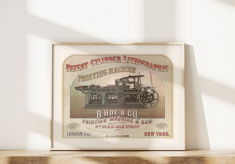 ANTIQUE POSTER Classic Printing Machine Poster High - Etsy