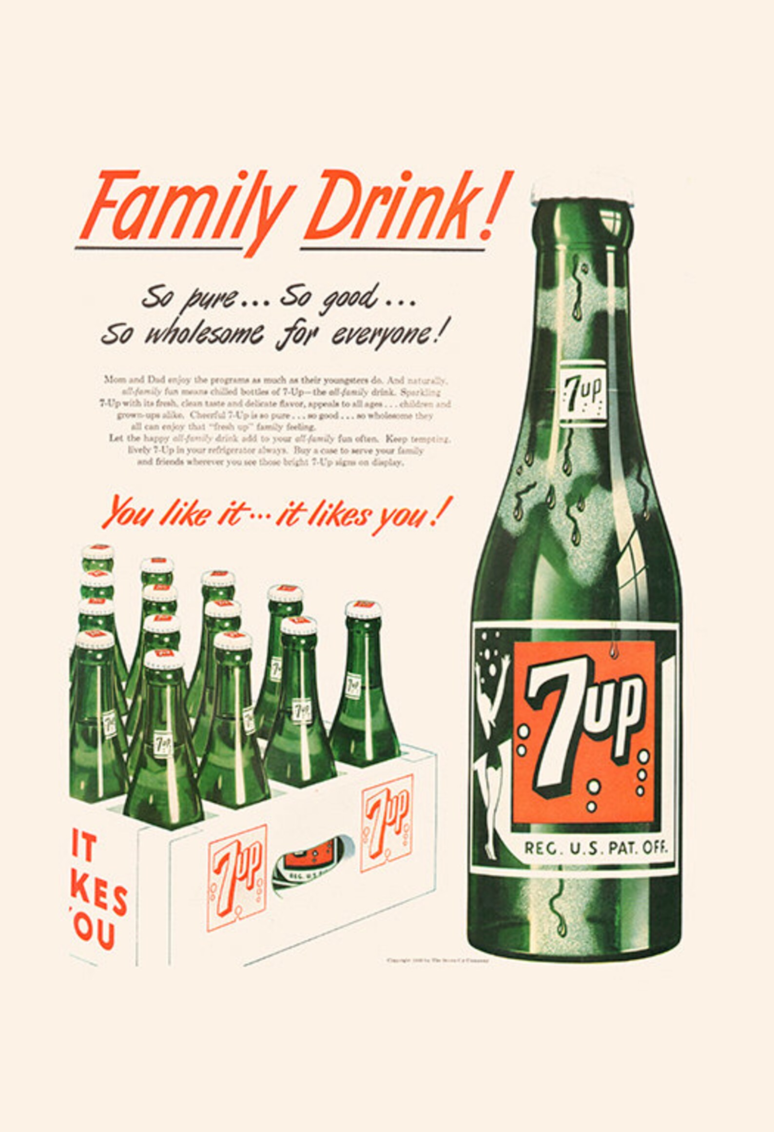 VINTAGE SODA AD Classic Soda Ad Mid Century Design Wall | Etsy