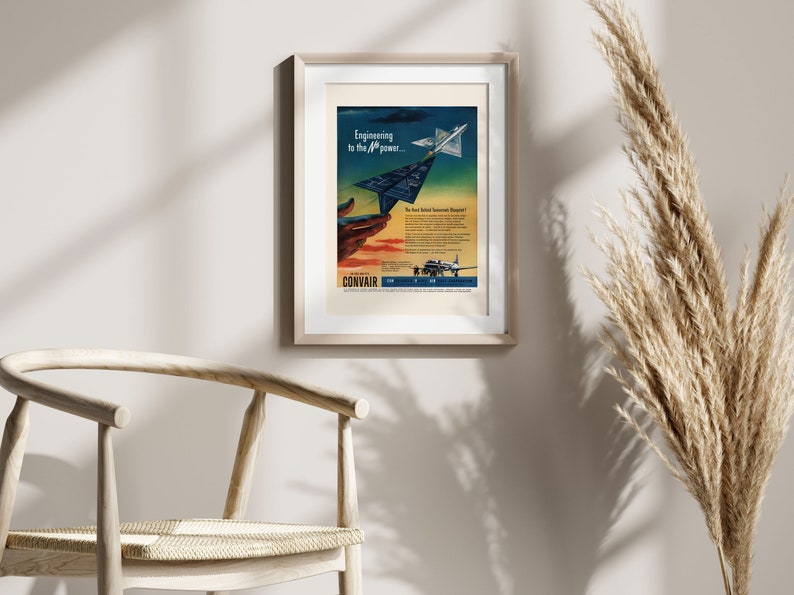 RETRO AIRPLANE POSTER Vintage Jet Airliner Poster - Etsy