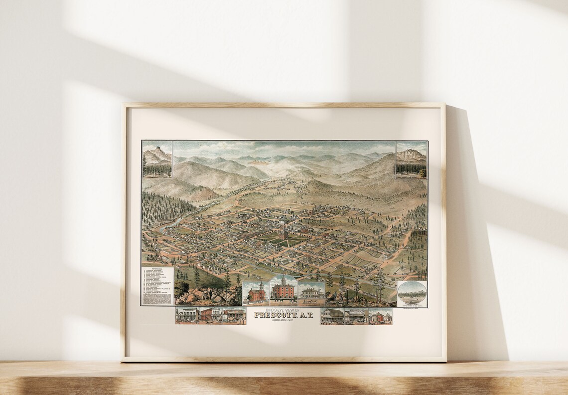 PRESCOTT MAP PRINT Vintage Map of Prescott Antique Map - Etsy