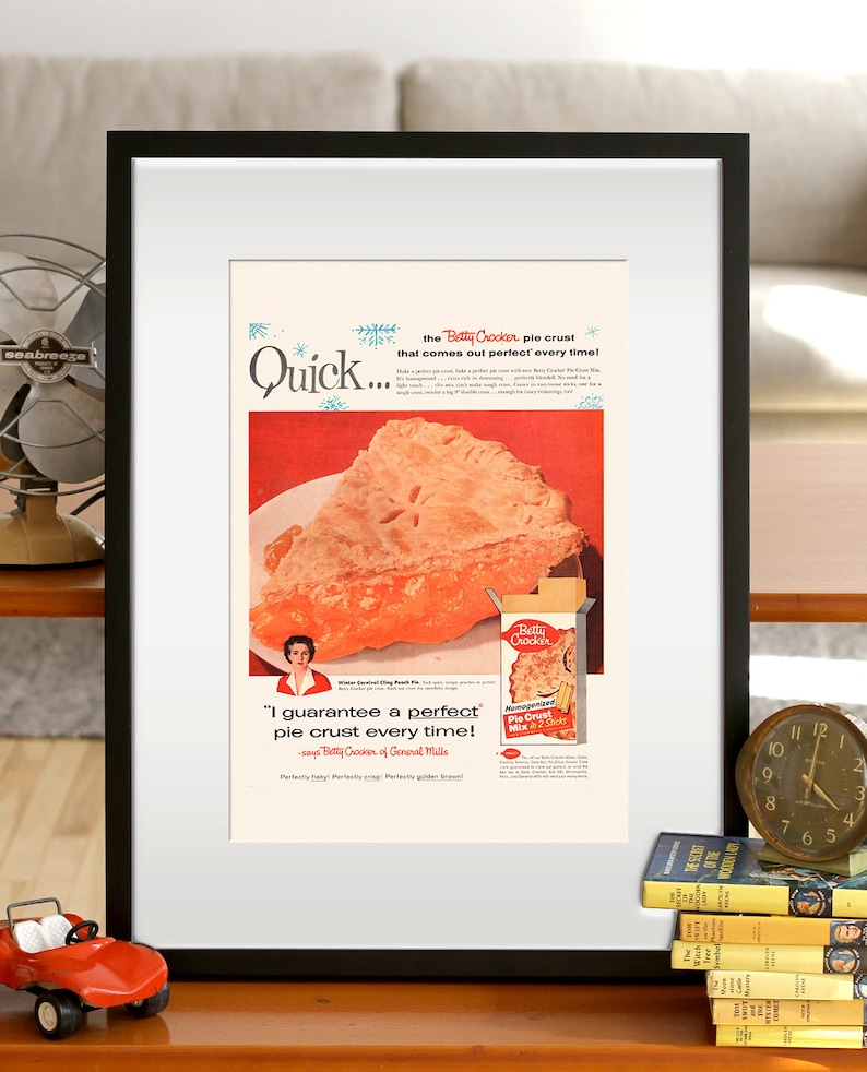 VINTAGE PIE AD Retro Mid-Century Ad Pie Crust Ad Vintage | Etsy