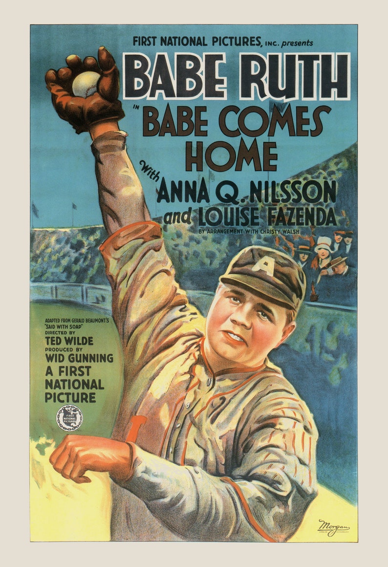 VINTAGE MOVIE POSTER Babe Ruth Poster Vintage Baseball - Etsy