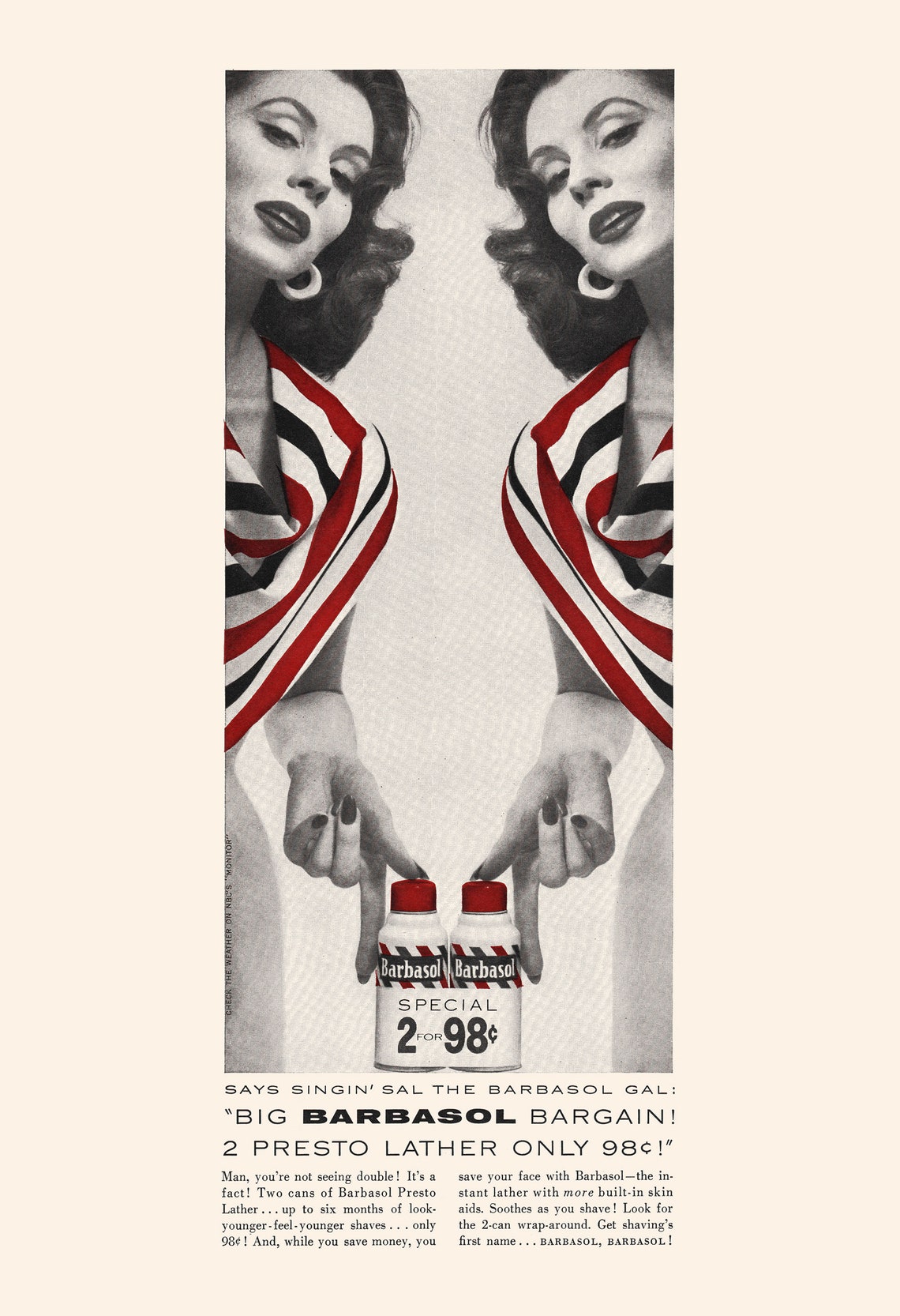 VINTAGE SHAVING CREAM Ad Retro Barber Shop Poster High - Etsy