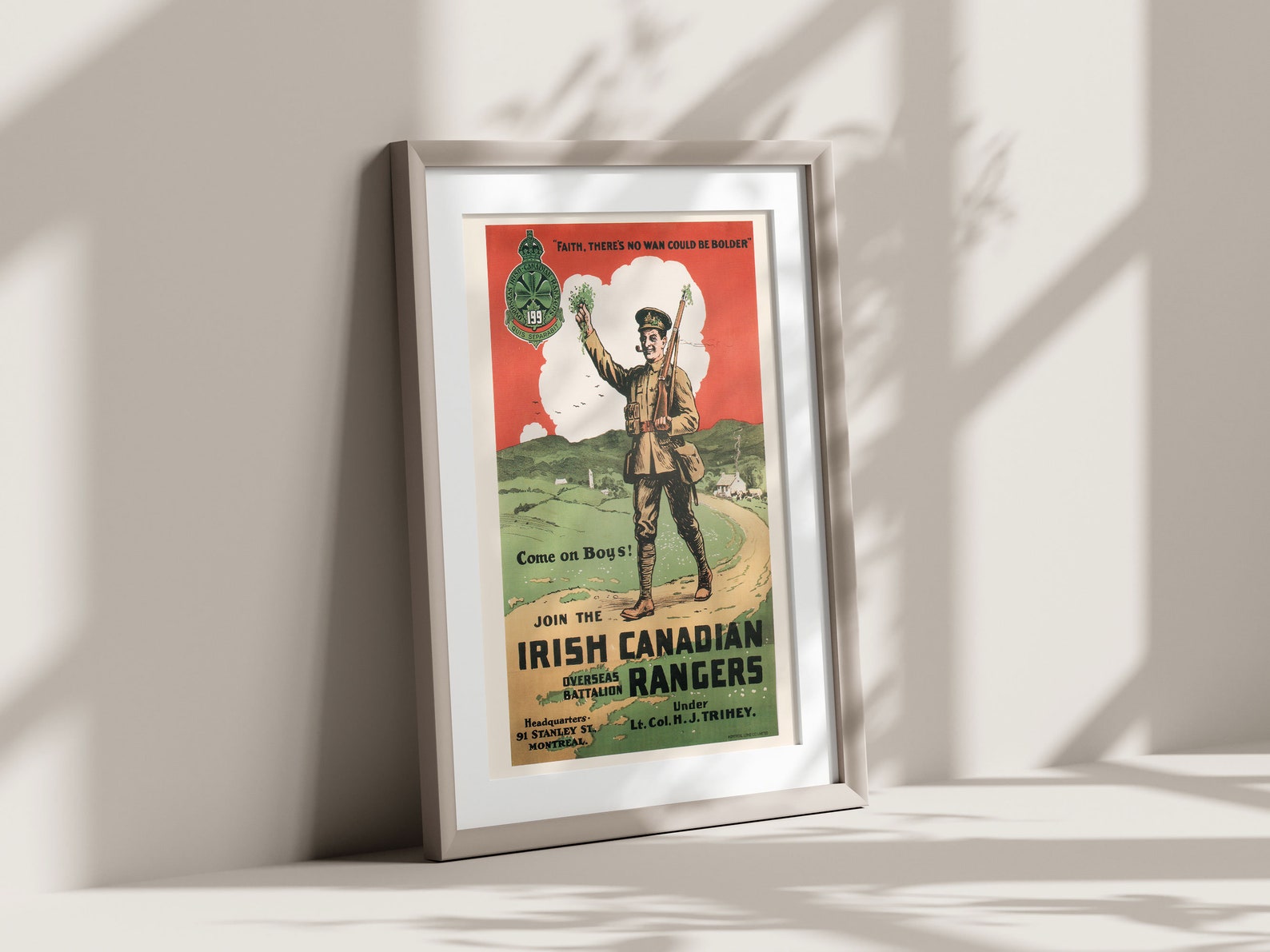 CANADIAN WWI POSTER Irish Canadian Rangers Poster Vintage - Etsy