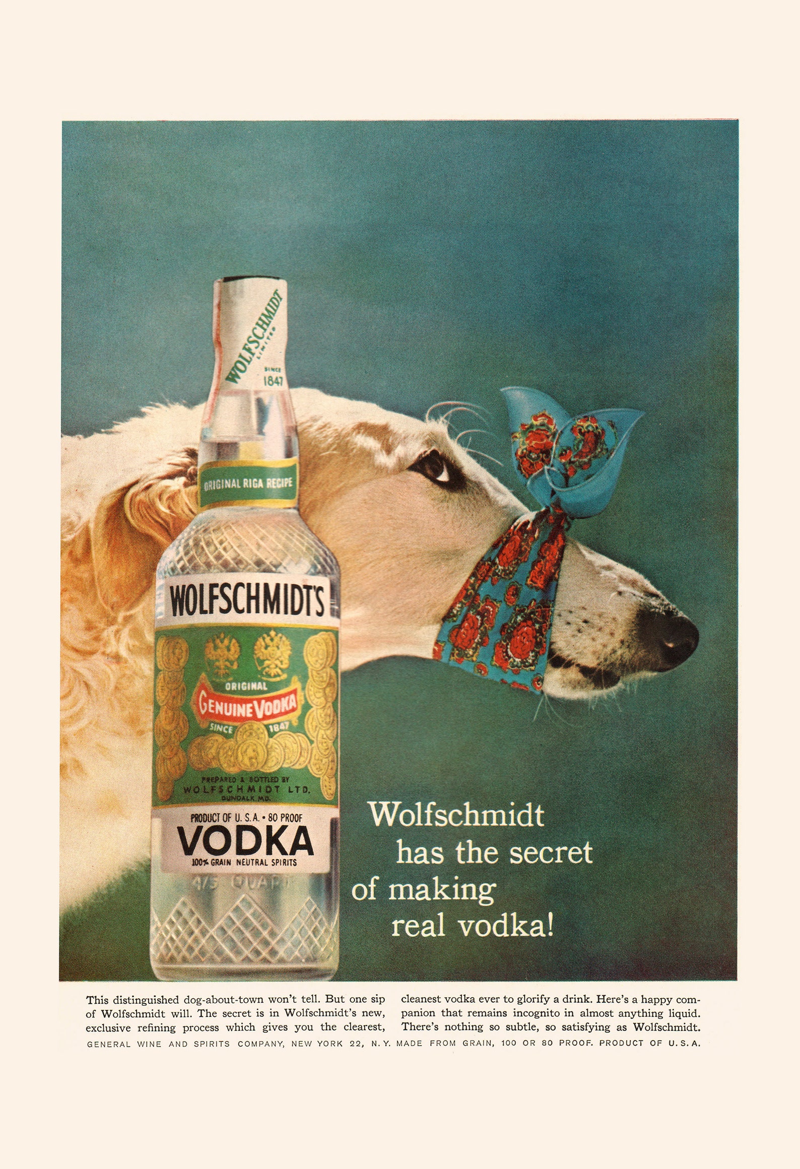 RETRO VODKA AD Retro Bar Ad Old Retro Dog Poster Ad - Etsy