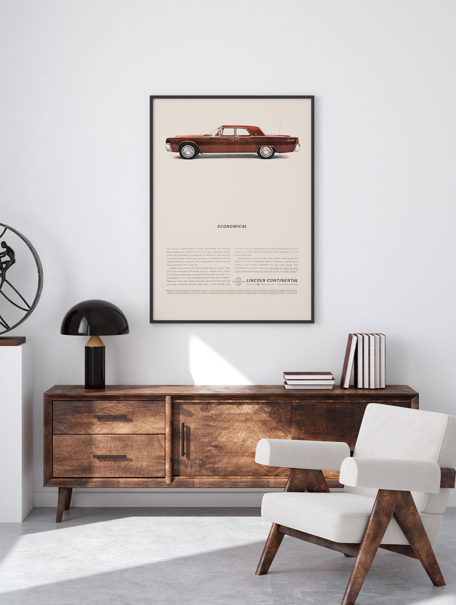 RED CAR AD, Classic Car Poster, Garage Wall Art, Mechanic Gift ...