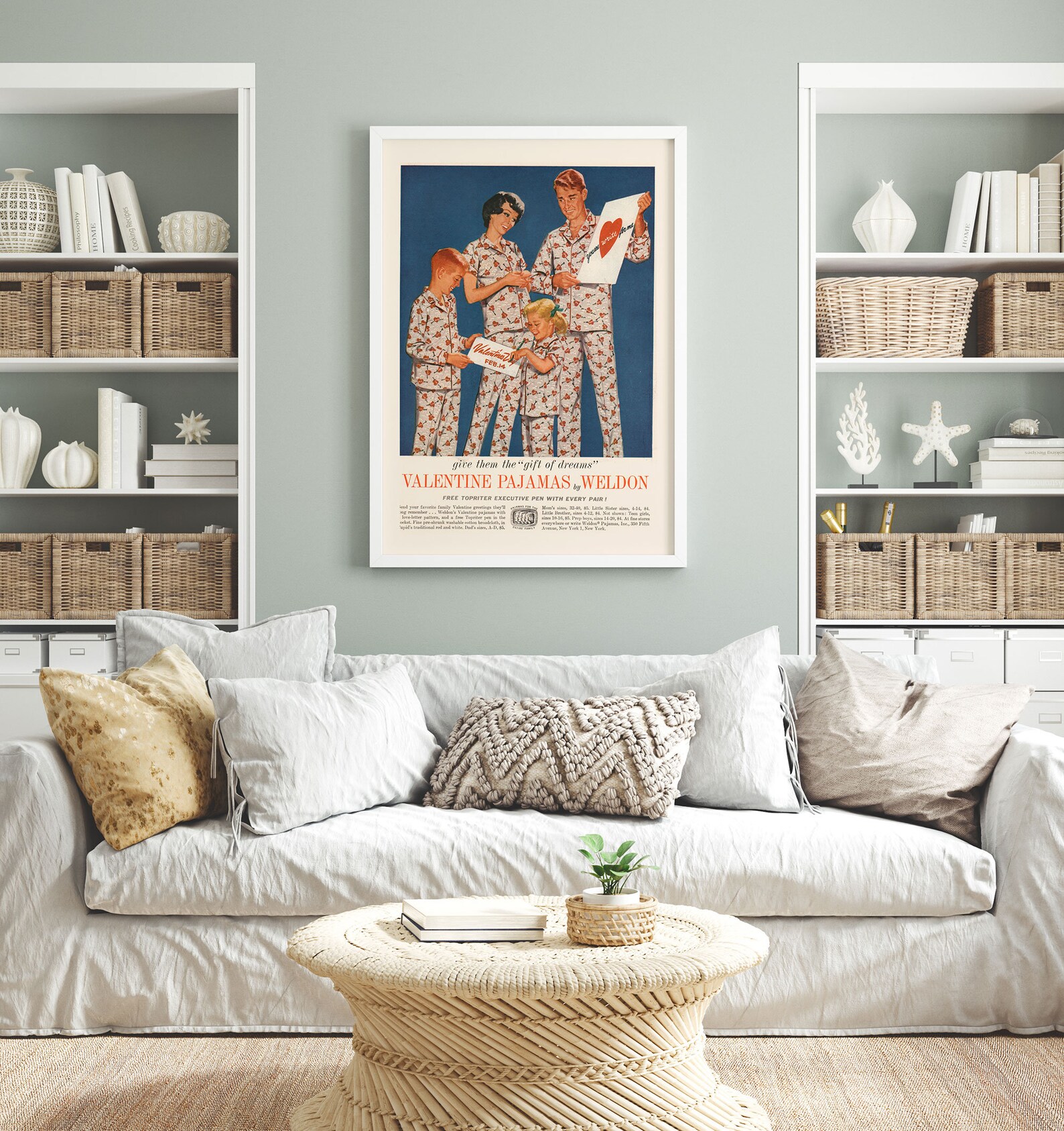 RETRO FASHION AD Cute Pyjamas Poster Ad Mid-century - Etsy