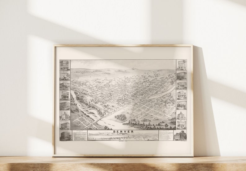 ANTIQUE DENVER MAP Vintage Map of Denver Colorado Old Map - Etsy