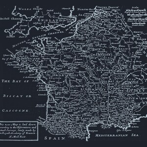 OLD FRANCE MAP, Antique Map of France, Blueprint Map, Professional ...