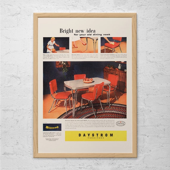 VINTAGE KITCHEN AD Retro Mid-century Ad Daystrom Furniture | Etsy