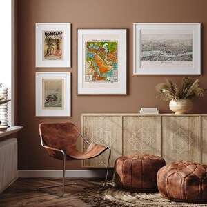 VINTAGE MIDDLE EAST Map, Vintage Map Wall Art, Vintage Map Reproduction ...