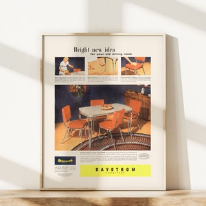 VINTAGE KITCHEN AD, Retro Mid-century Ad, Daystrom Furniture Ad Vintage ...