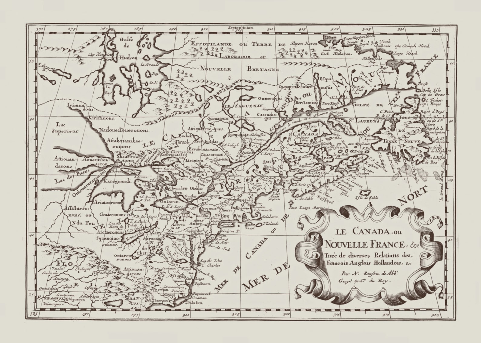 ANTIQUE CANADA MAP Historical Map of Canada Nouvelle | Etsy