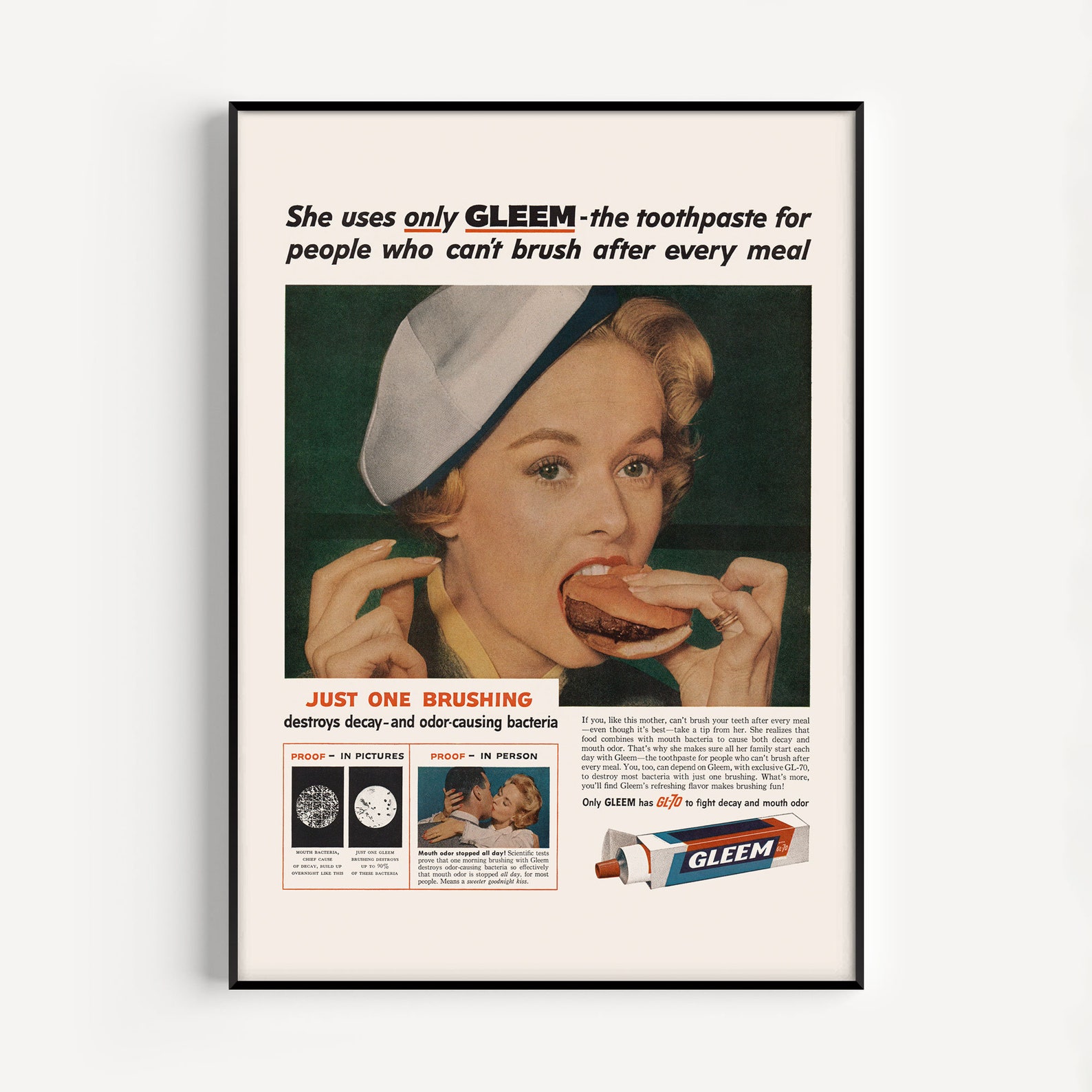 KITSCH TOOTHPASTE POSTER 1950's Toothpaste Print Retro - Etsy