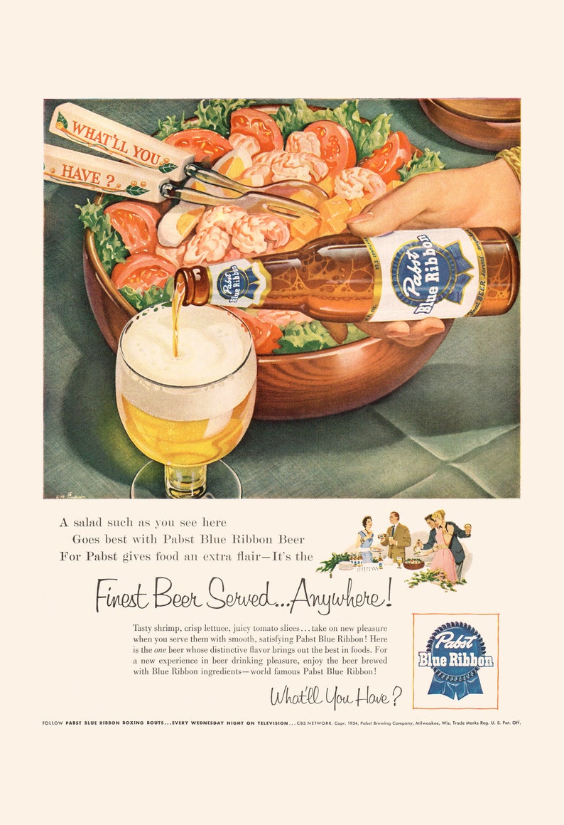 REFRESHING BEER AD Retro Beer Ad Bar Poster Beer Poster - Etsy