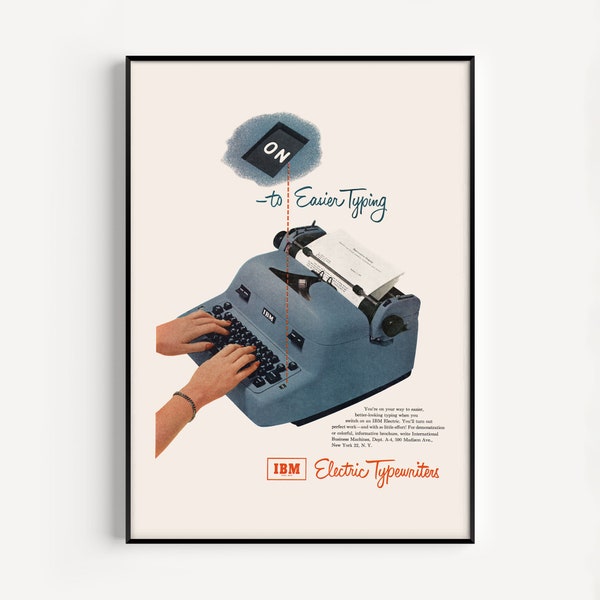 Blue Typewriter - Etsy