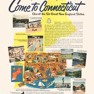 Connecticut RETRO TRAVEL AD, Retro Mid-century Ad, Vintage Travel Ad ...