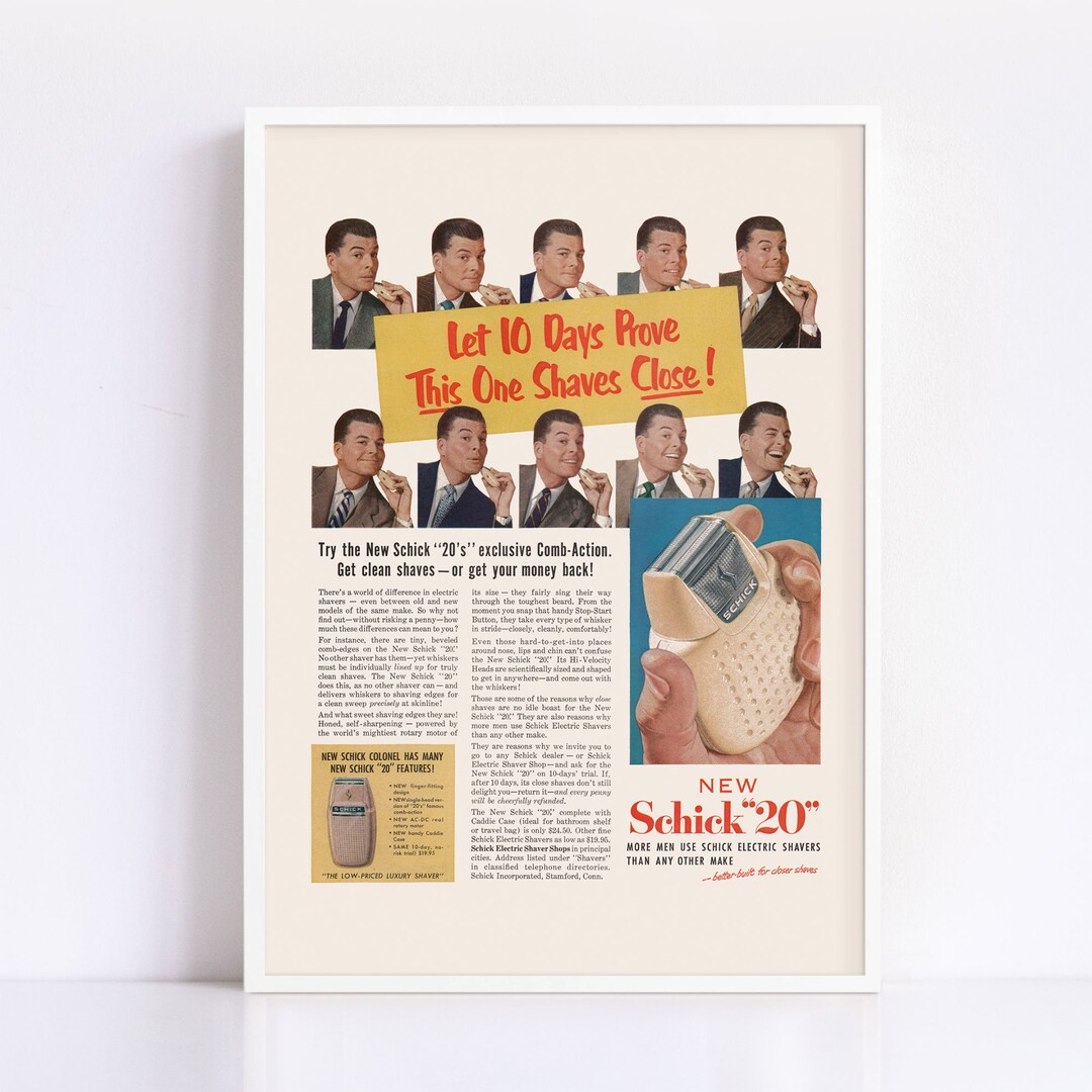 VINTAGE RAZOR AD Retro Mens Fashion Poster Vintage Space Age - Etsy