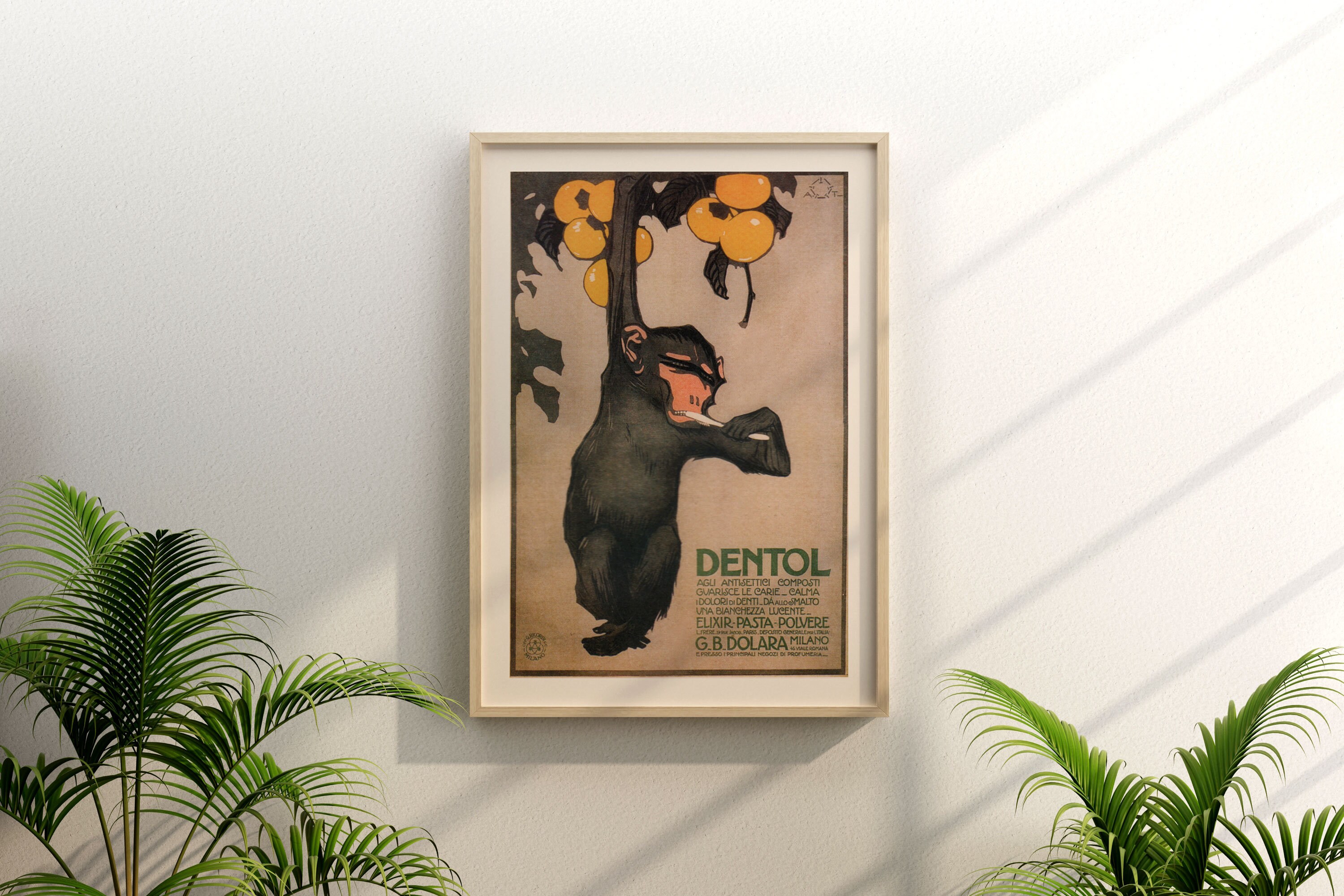 ITALIAN MONKEY POSTER Toothpaste Ad Antique Monkey Poster - Etsy