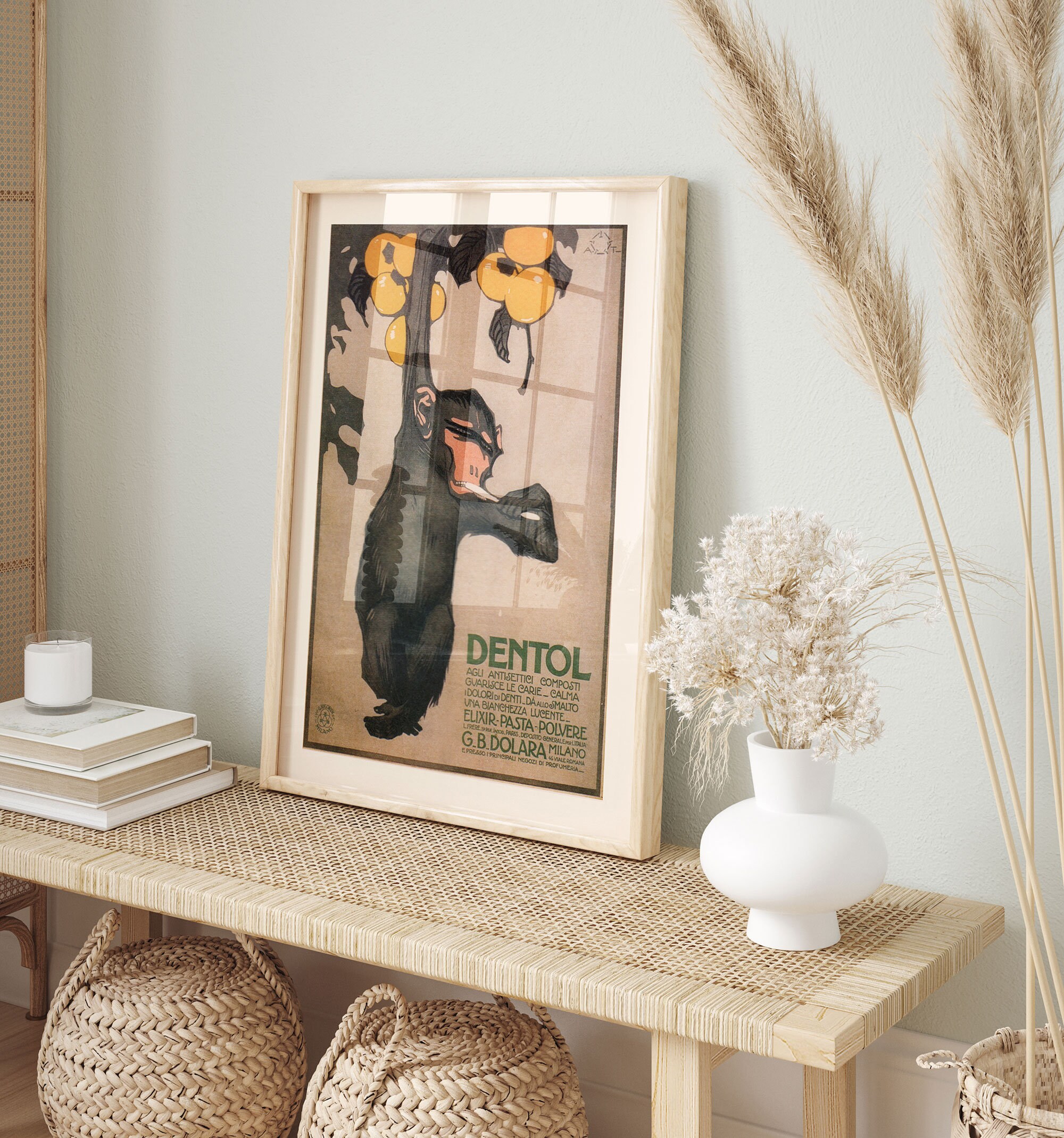 ITALIAN MONKEY POSTER Toothpaste Ad Antique Monkey Poster - Etsy