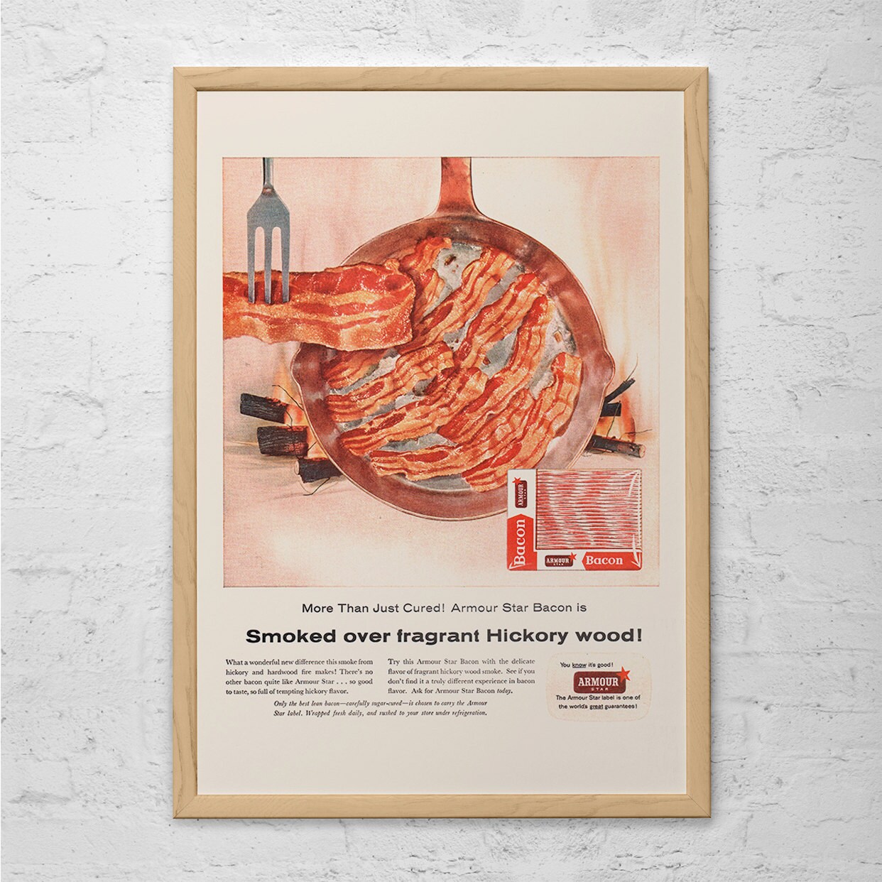 RETRO BACON POSTER Retro Mid-Century Ad Vintage Kitchen | Etsy