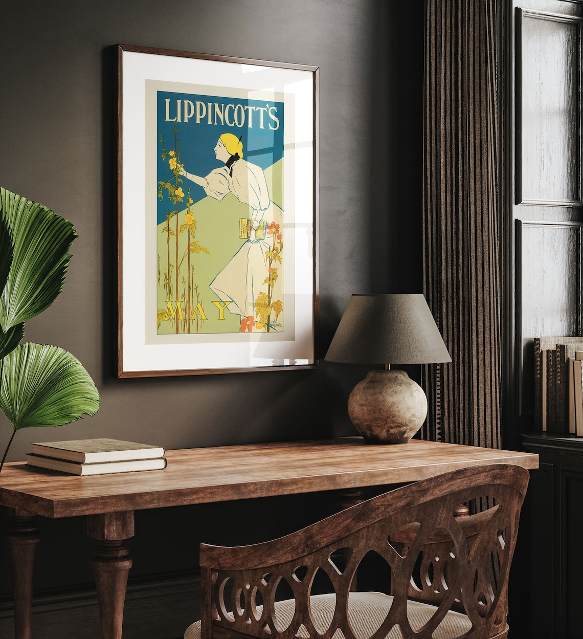 LIPPINCOTT'S MAGAZINE POSTER, Beautiful Art Nouveau Poster Print Belle ...