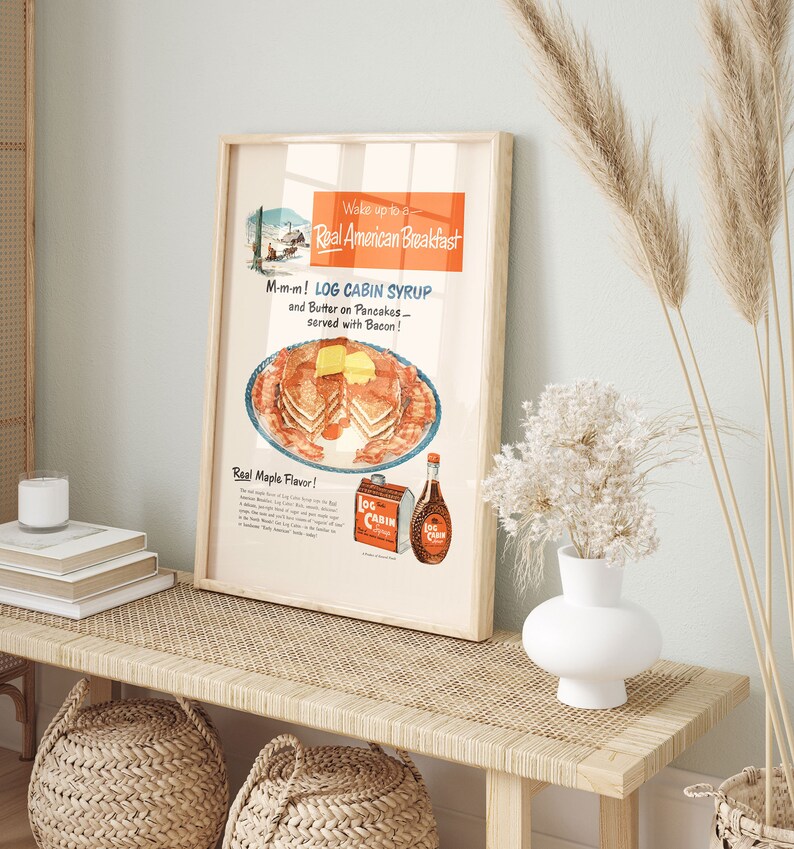 RETRO BREAKFAST AD Retro Pancakes Ad Retro Restaurant Art - Etsy