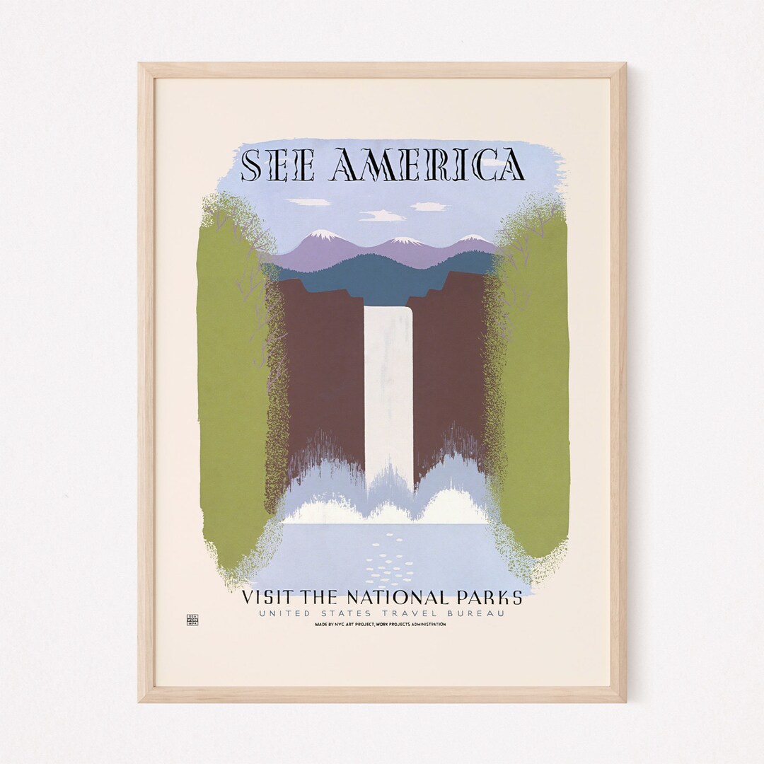 USA NATIONAL PARKS Poster, Vintage American Travel Print, American ...