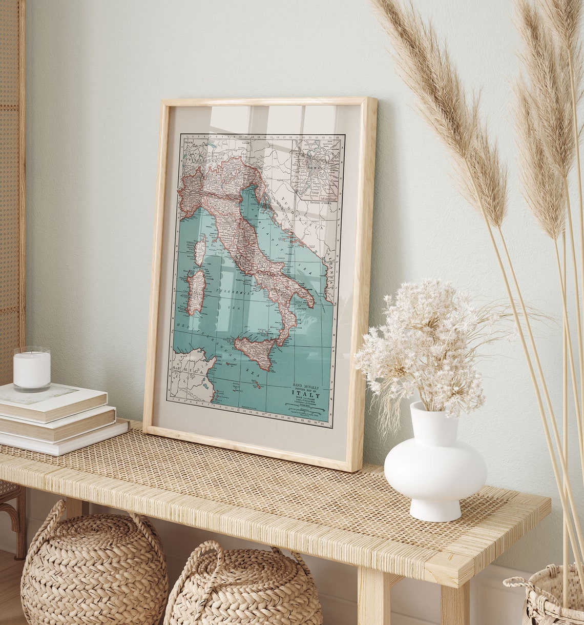 ITALY MAP PRINT Vintage Map of Italy Old Map Print - Etsy