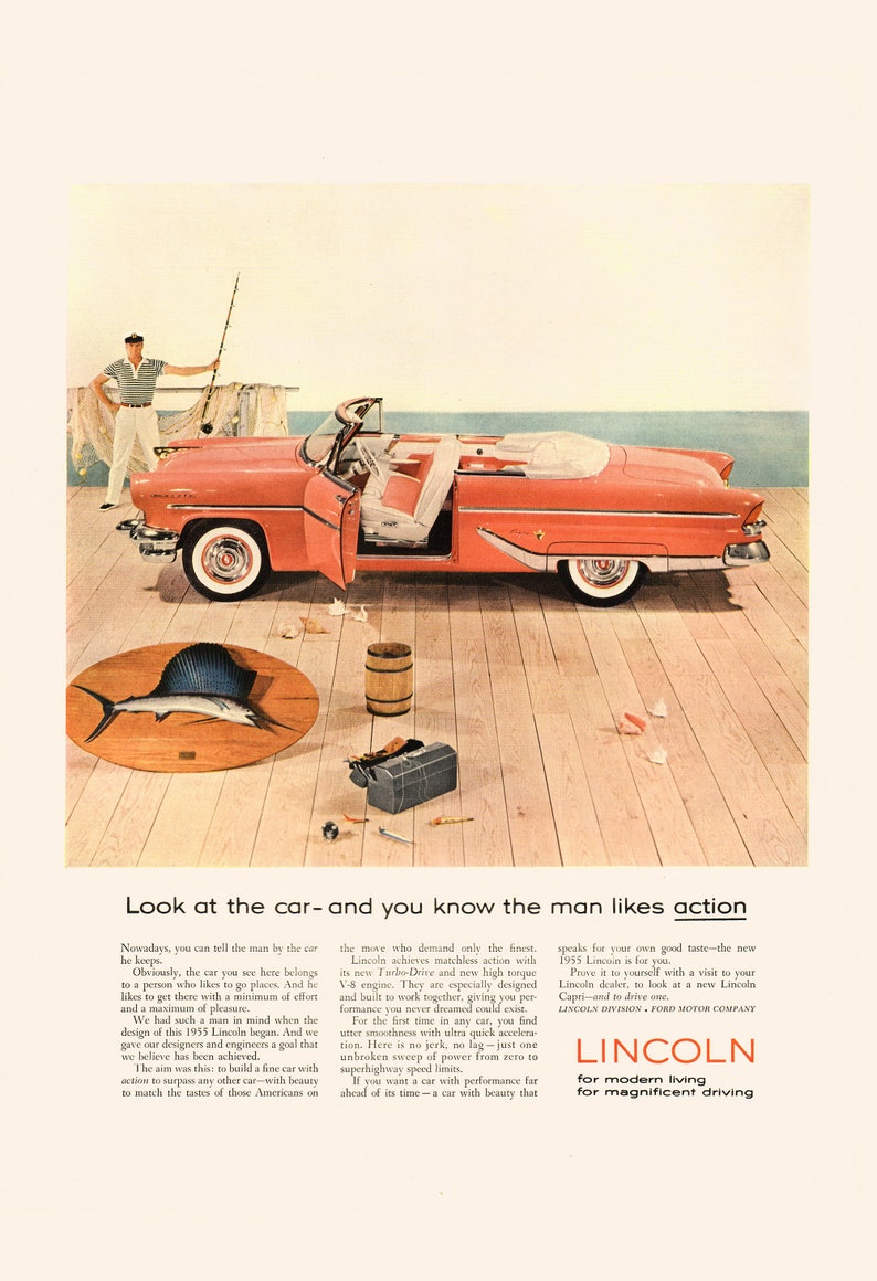 RETRO CLASSIC CAR Ad Retro Car Ad Convertible Car Ad - Etsy