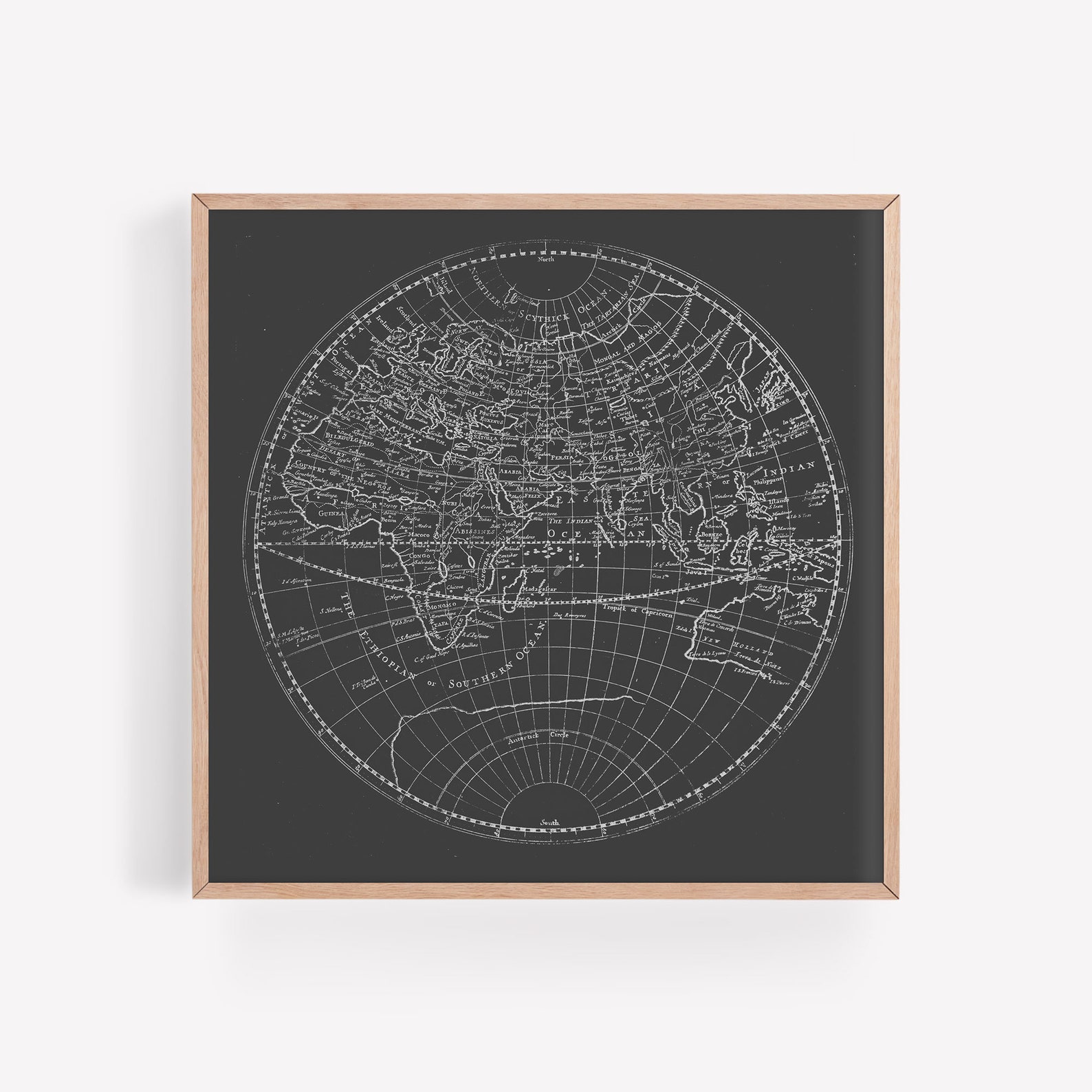 BLUEPRINT WORLD MAP World Map Print Minimalist Map - Etsy