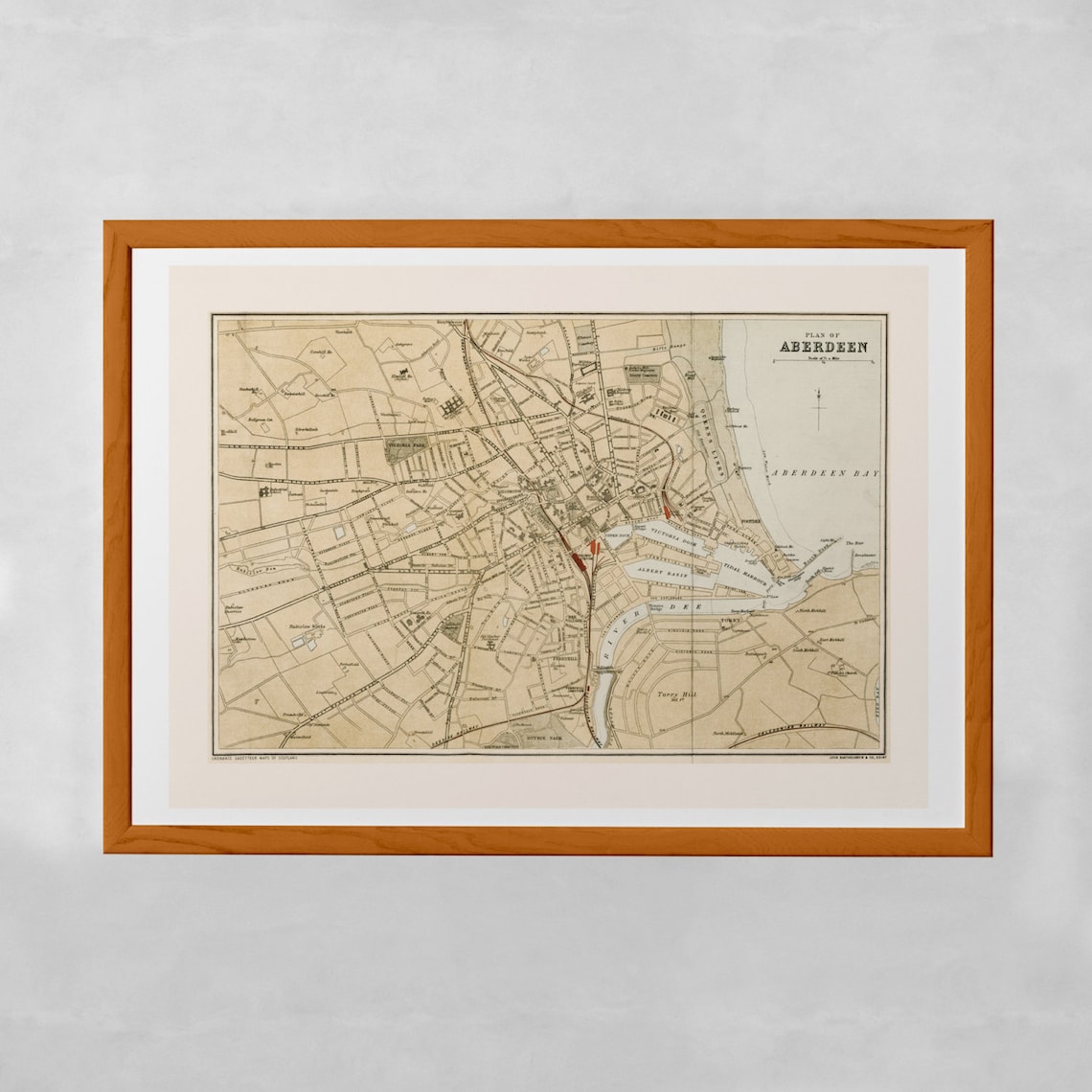 VINTAGE ABERDEEN MAP Historical Map Office Wall Art Map of | Etsy Canada