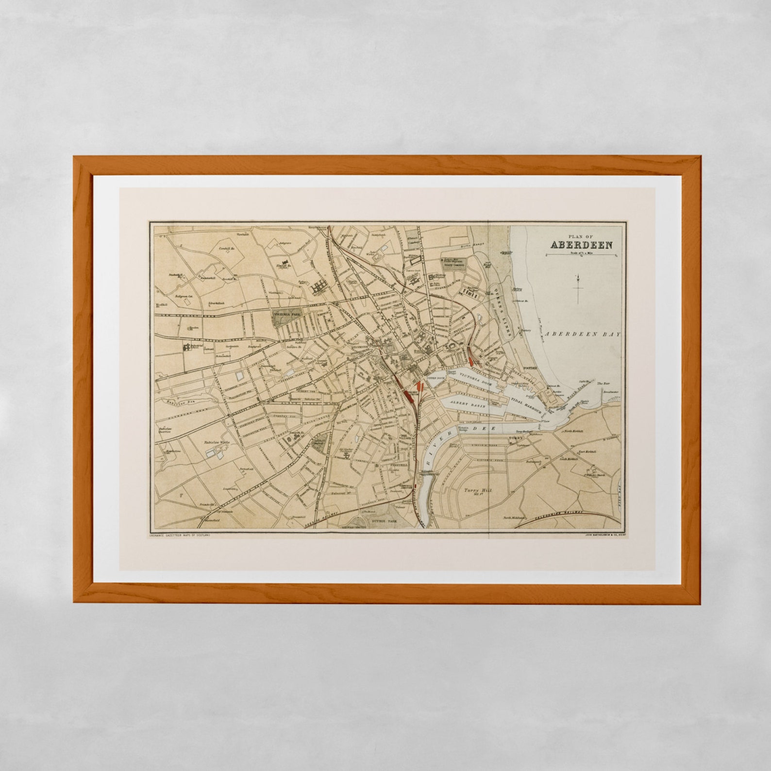 VINTAGE ABERDEEN MAP Historical Map Office Wall Art Map of | Etsy Canada