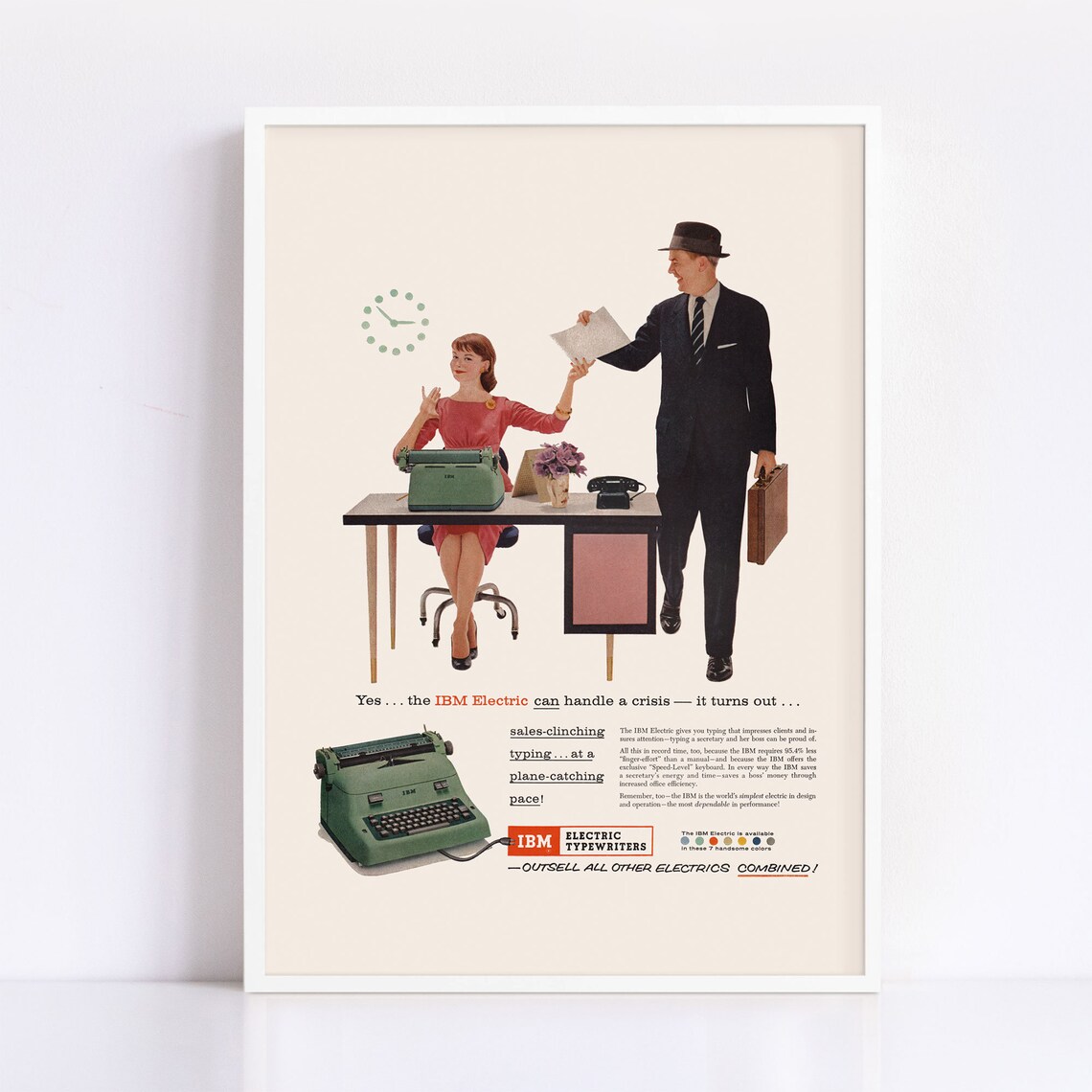 VINTAGE SECRETARY POSTER Retro Office Poster Typewriter - Etsy